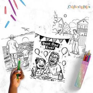 Celebrate Dad! 16 Fun Coloring Pages for Kids - Instant Download PDF ...