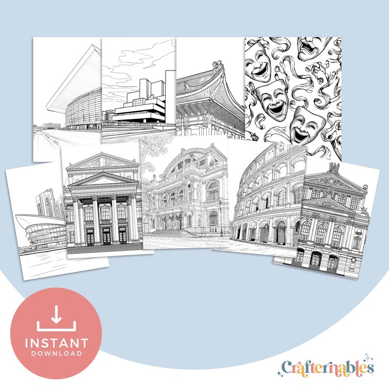 Amphitheaters & Opera Houses Coloring Pages | Printable Historic Venues ...