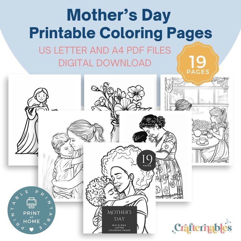 Mother's Day Coloring Pages - Instant Download PDF for Loving ...