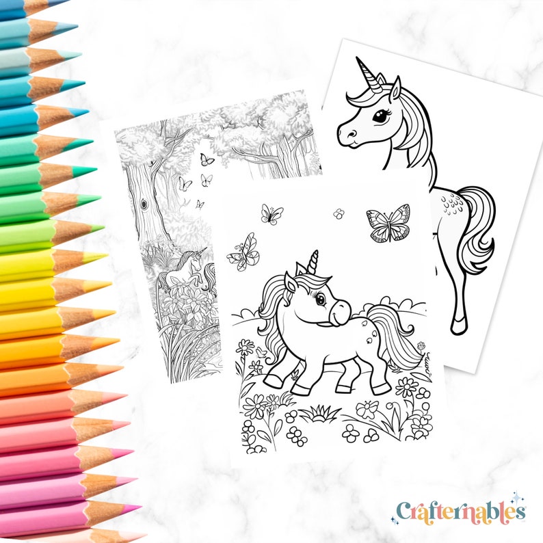 Magical Cartoon Unicorn Coloring Pages for Kids - Printable - 33 ...