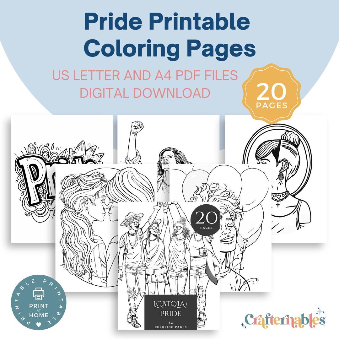 Color With Pride! 20 Fun Coloring Pages for Kids and Adults - Instant ...