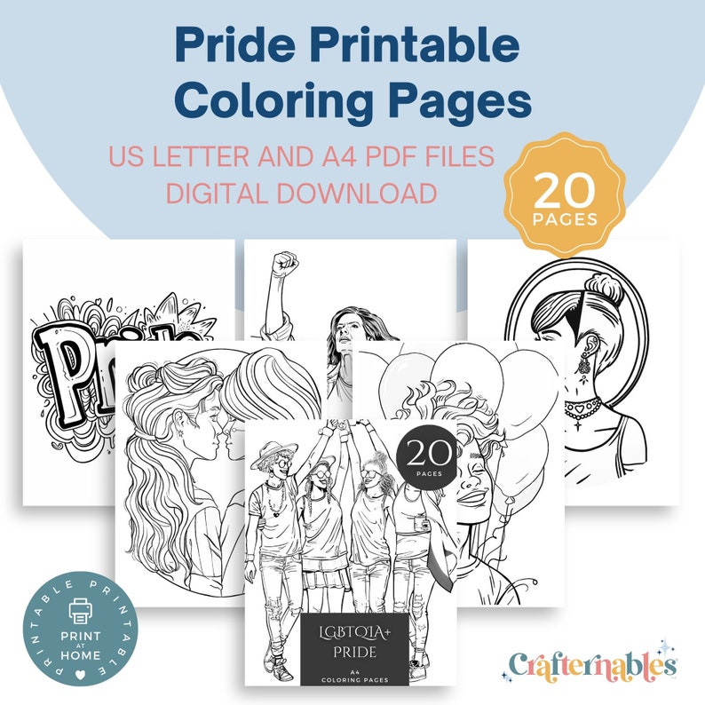 Color With Pride! 20 Fun Coloring Pages for Kids and Adults - Instant ...