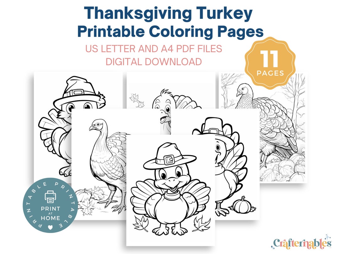 Thanksgiving Turkey Coloring Pages - 11 Printable Pdfs for Kids and ...