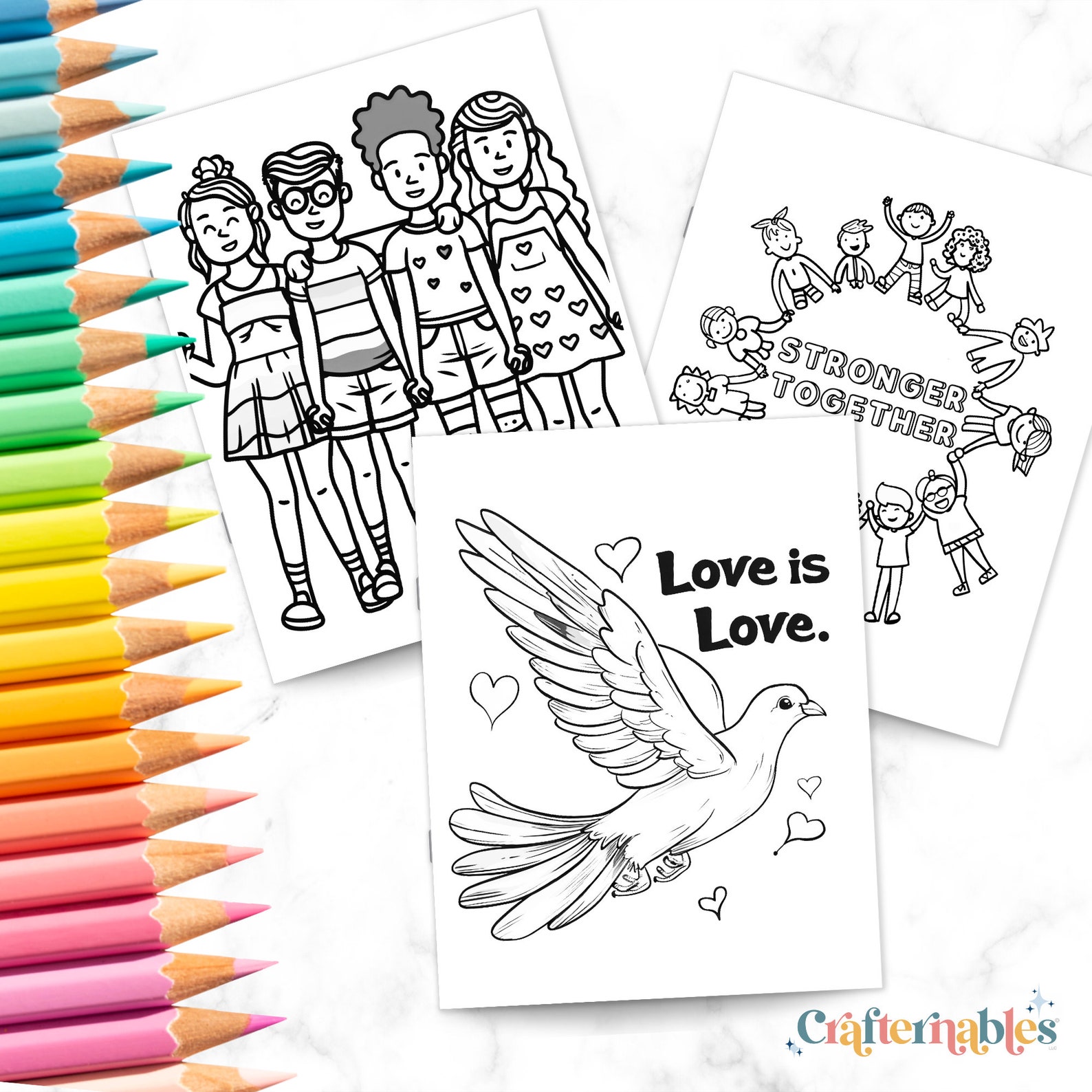 Color With Pride! 20 Fun Coloring Pages for Kids and Adults - Instant ...