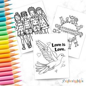 Color With Pride! 20 Fun Coloring Pages for Kids and Adults - Instant ...