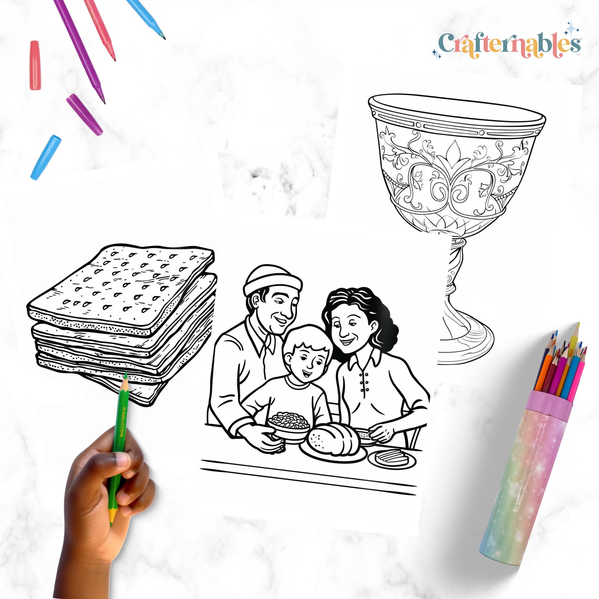 Moses and Matzah Delight Printable Art Set for Passover Celebrations ...