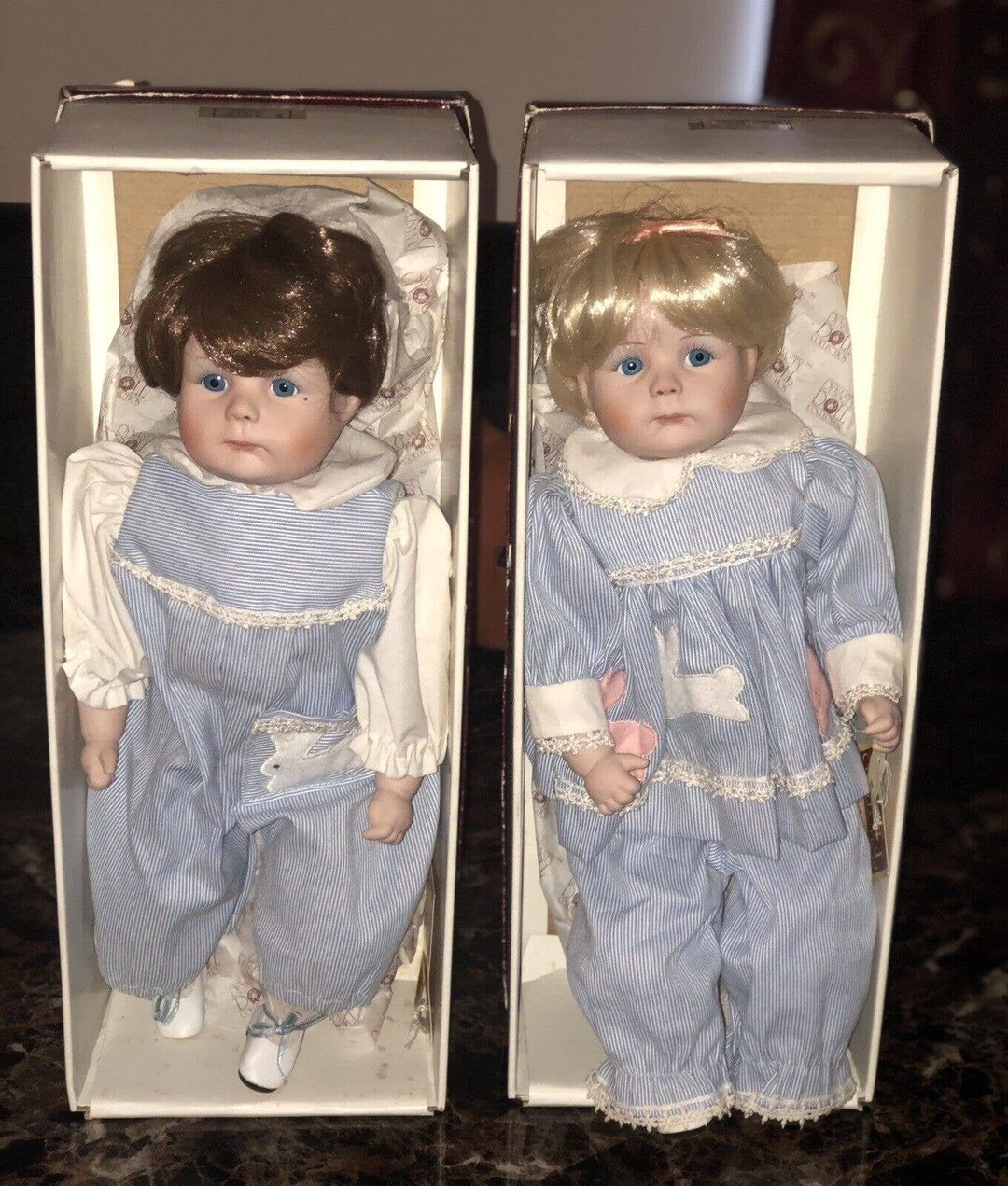 Vintage Porcelain Twin Dolls matthew Marla Dynasty Doll - Etsy