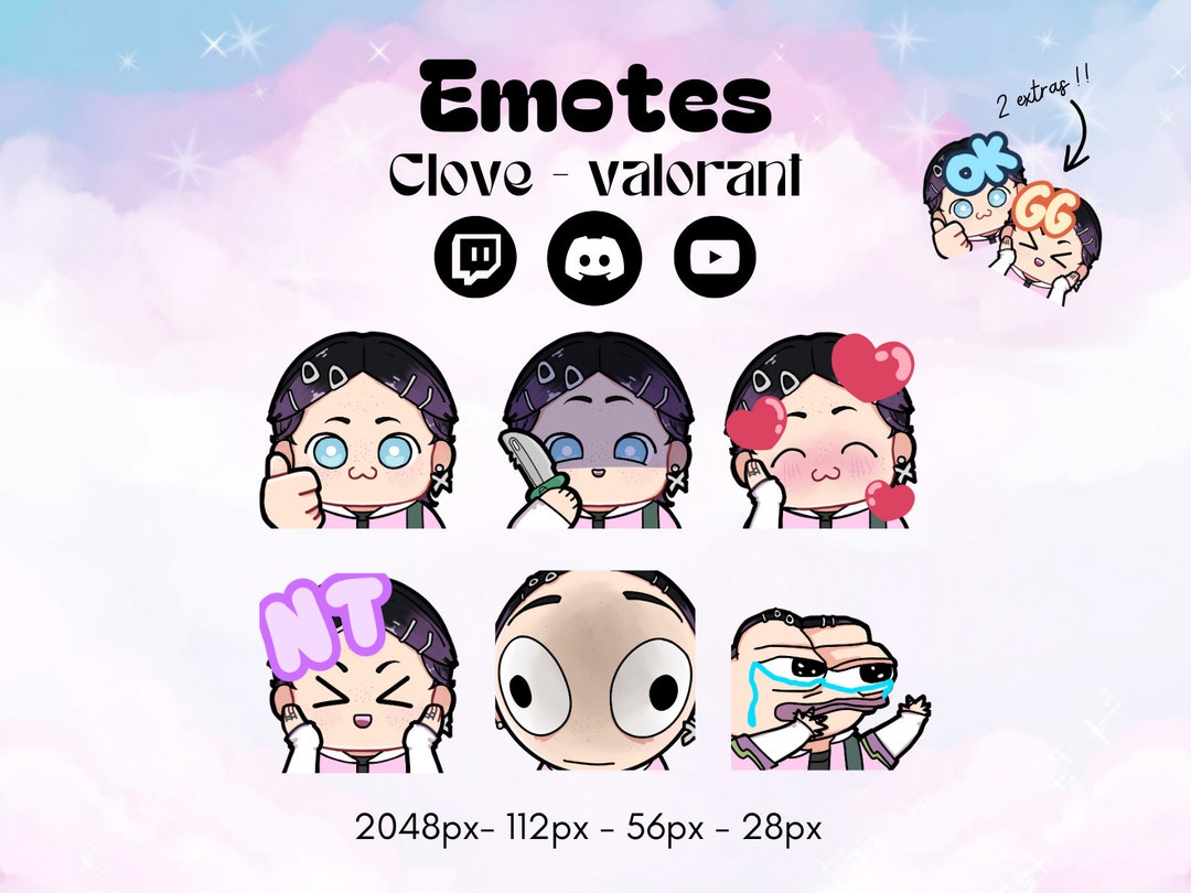 VALORANT CLOVE New Agent Cute Funny Emote Bundle Ready-to-use Twitch ...