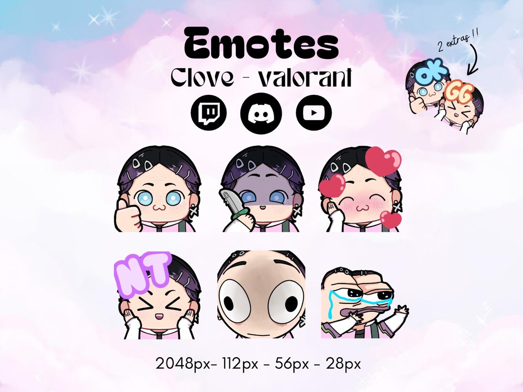 VALORANT CLOVE New Agent Cute Funny Emote Bundle Ready-to-use Twitch ...