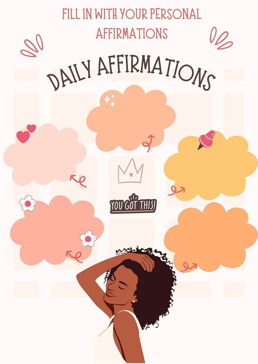 Daily Positive Affirmation Activity Page for Uplifting, Encouraging ...