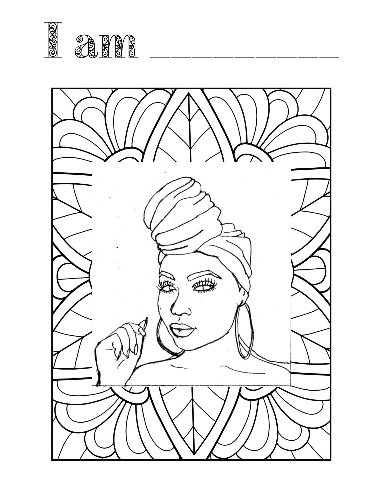 Adult Coloring Pages Black Girl Magic Mandala | Affirmations ...