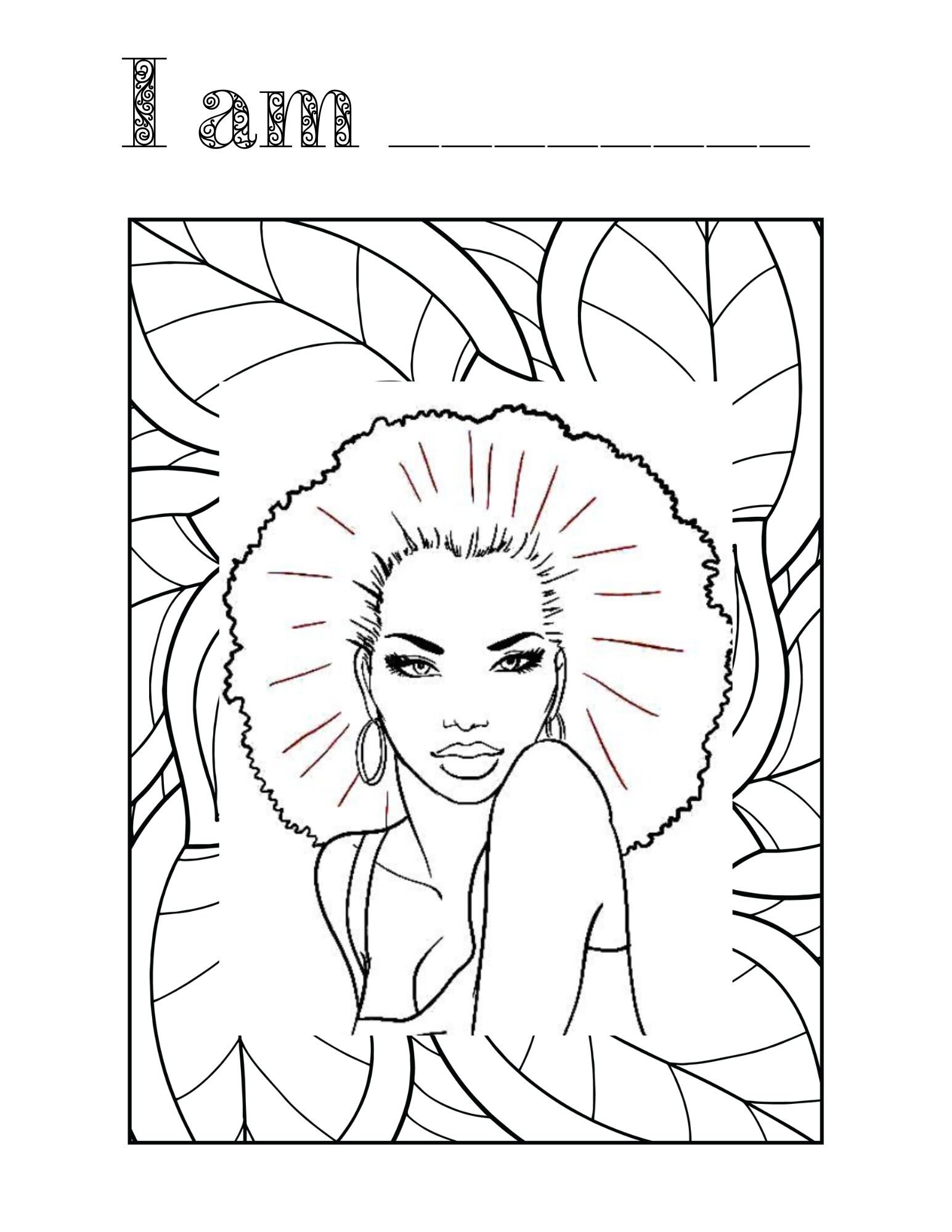 Adult Coloring Pages Black Girl Magic Mandala | Affirmations ...