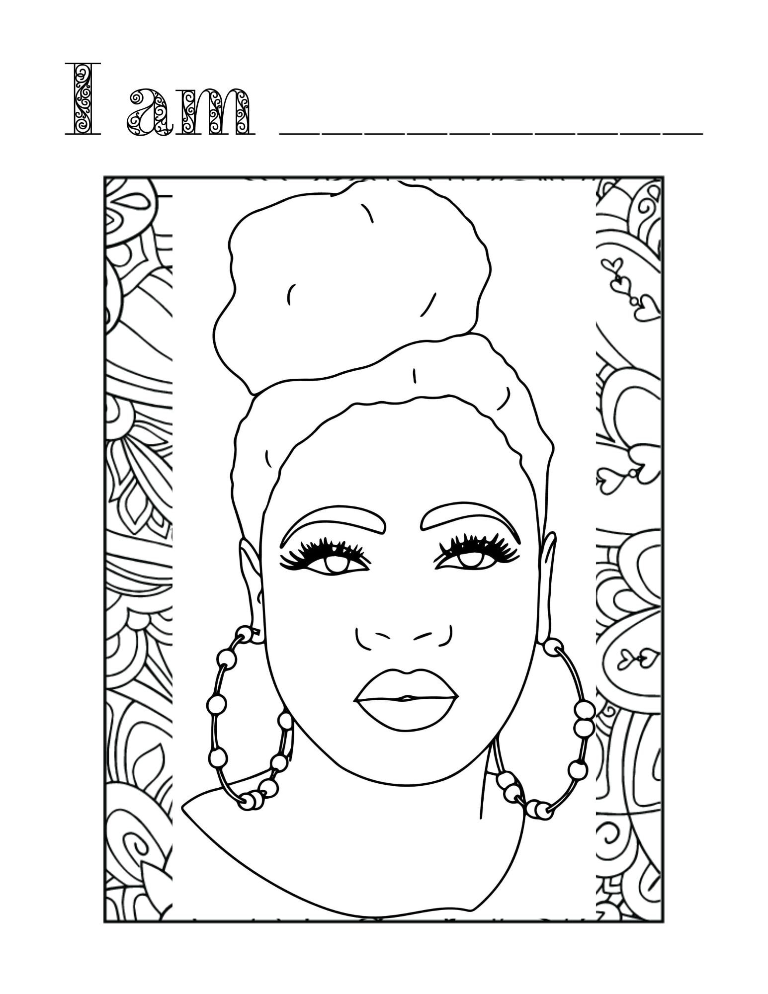 Adult Coloring Pages Black Girl Magic Mandala | Affirmations ...