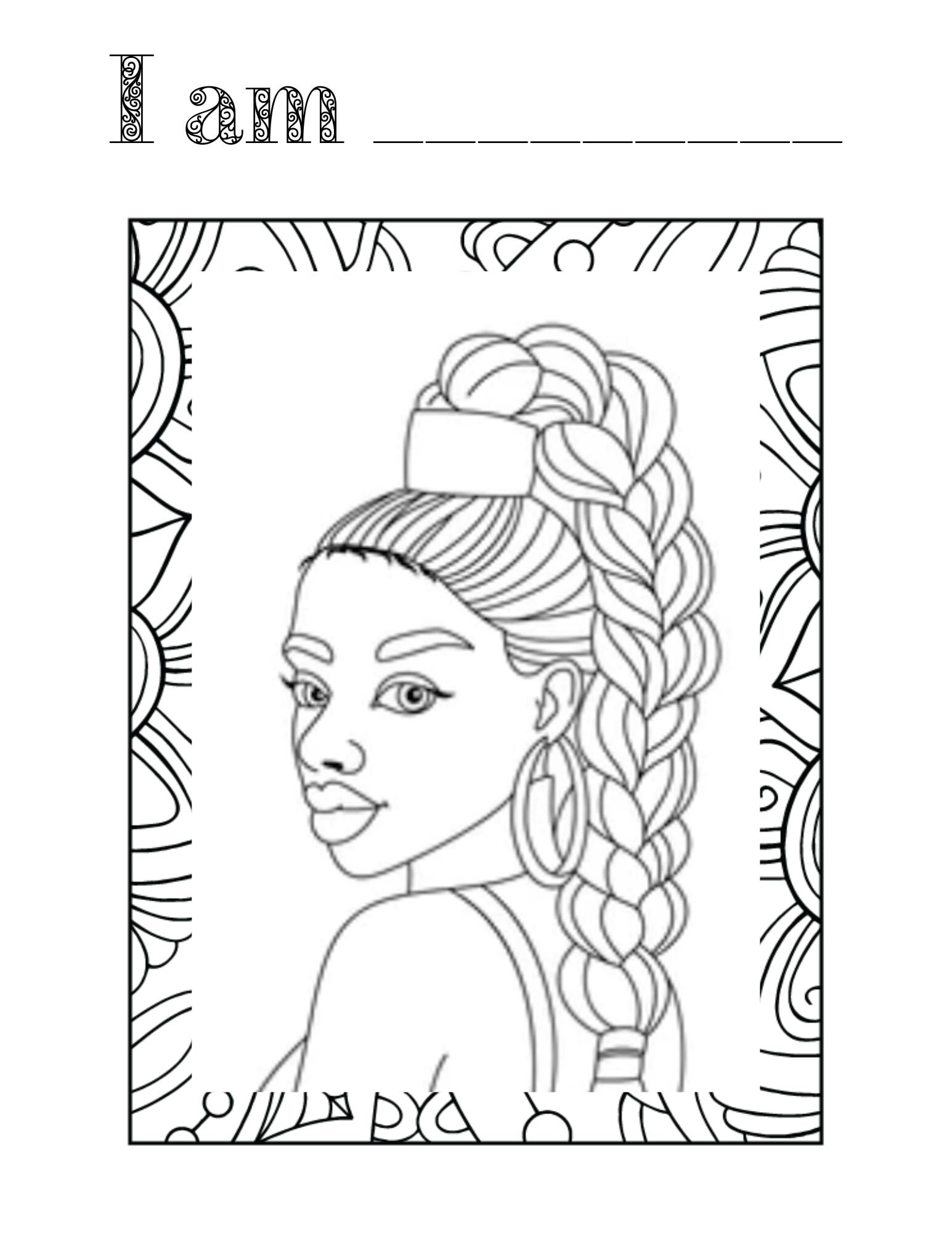 Adult Coloring Pages Black Girl Magic Mandala | Affirmations ...
