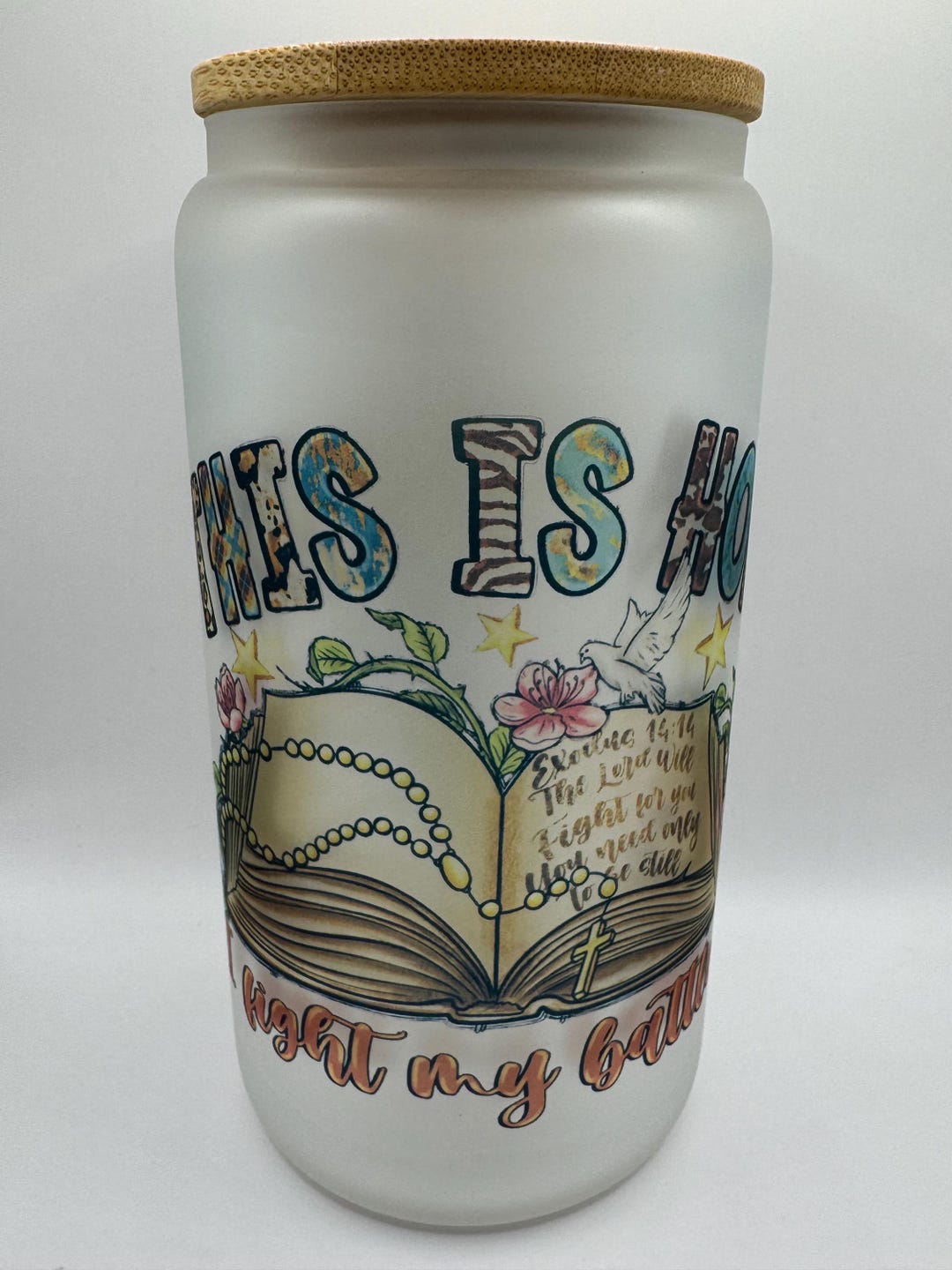 Christian Bible Libby Cups - Clear and Frosted Can Cups With Lid and ...