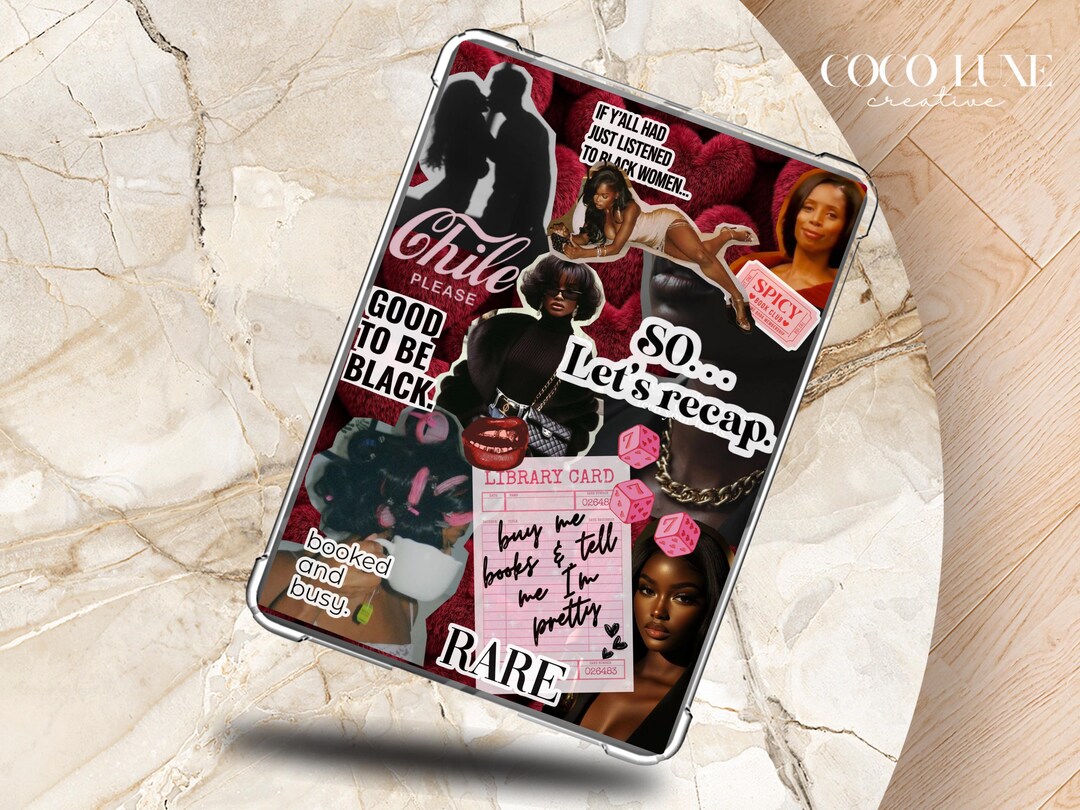 Love Black Women Kindle Insert, E-reader Insert, iPad Insert, Black ...