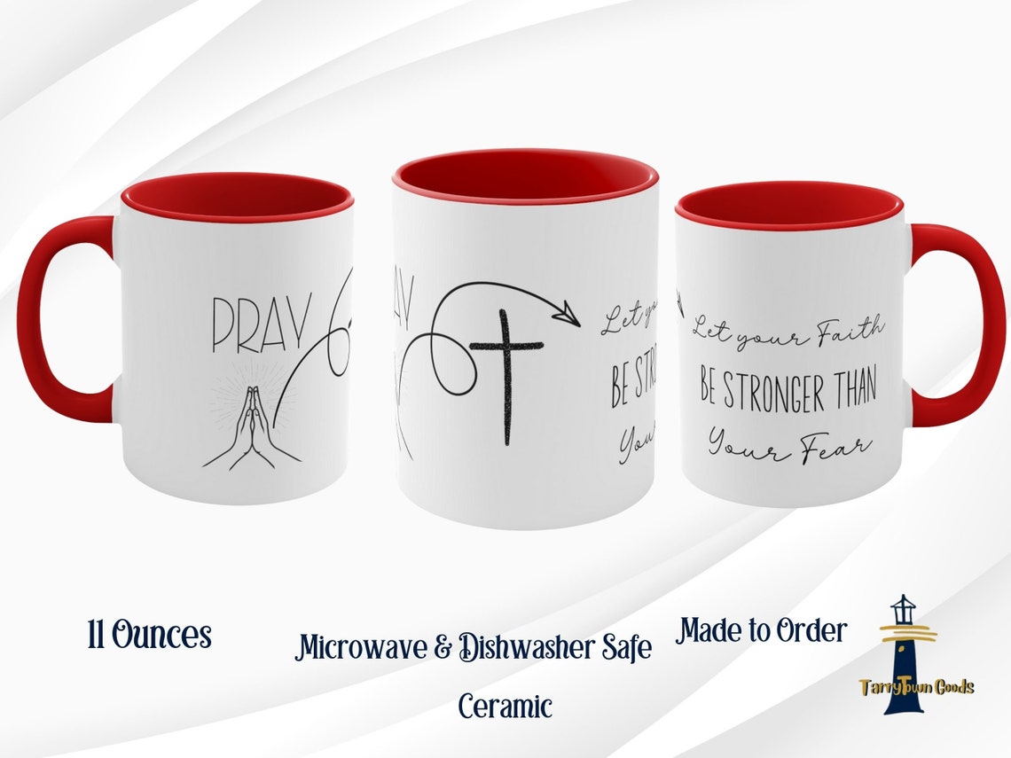 Christian Inspirational Coffee Mug, 11oz Ceramic Jesus Cross Mug ...