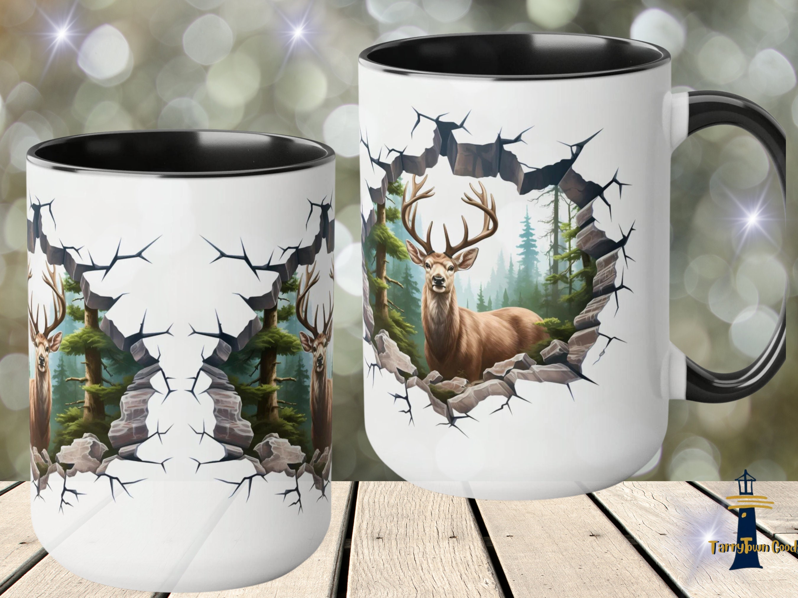 Fathers Day Mug, 15oz Coffee Cup, 3D Deer Buck Mug,gift for Men Hunters ...
