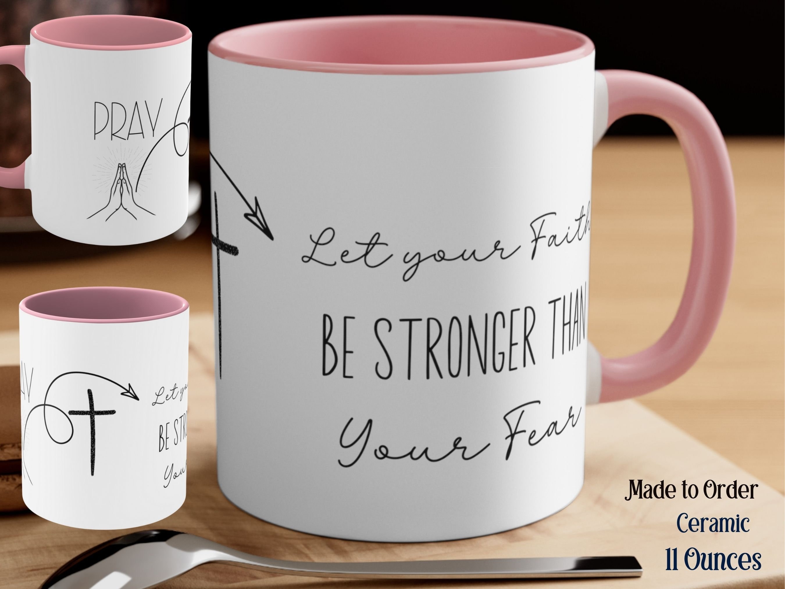 Christian Inspirational Coffee Mug, 11oz Ceramic Jesus Cross Mug ...