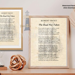 Poetry Wall Art Png, Summer Fall Gift, Robert Frost Poem, Instant ...