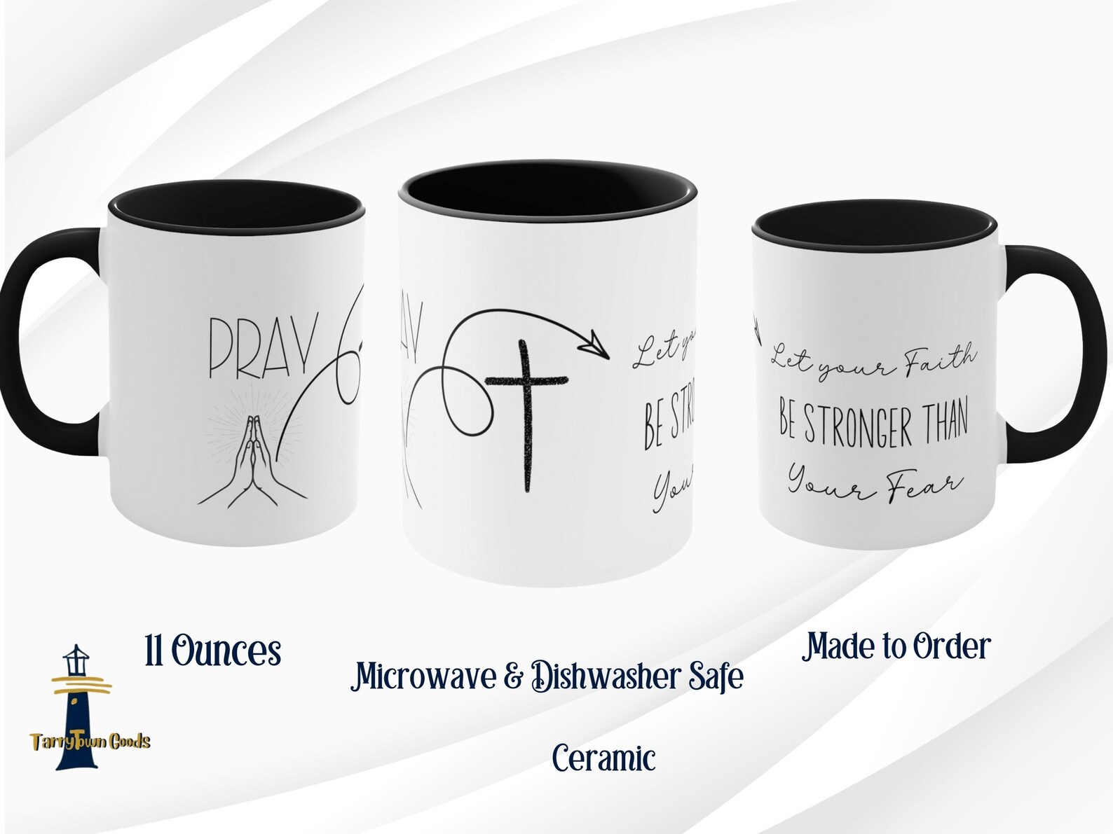 Christian Inspirational Coffee Mug, 11oz Ceramic Jesus Cross Mug ...