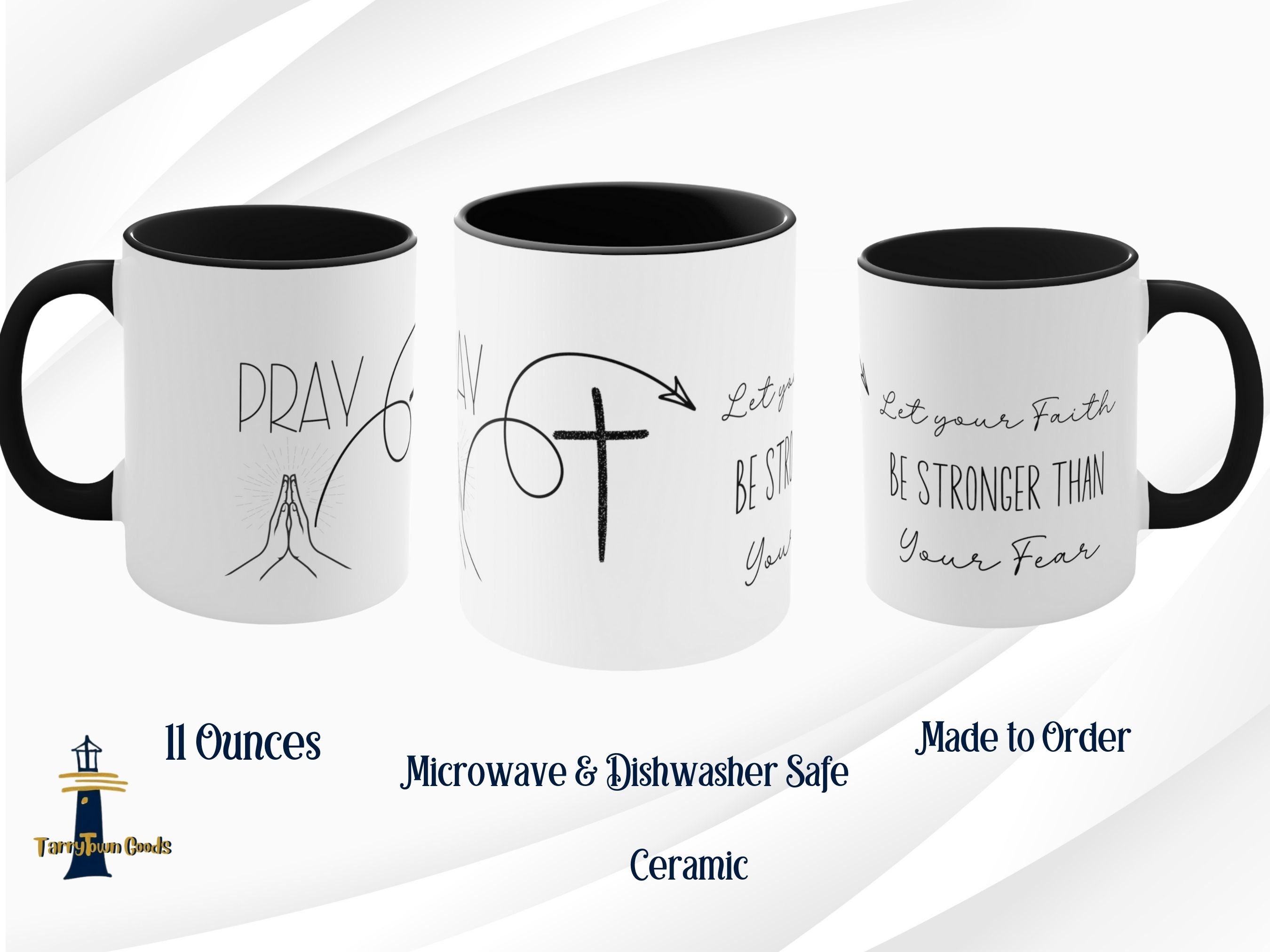 Christian Inspirational Coffee Mug, 11oz Ceramic Jesus Cross Mug ...