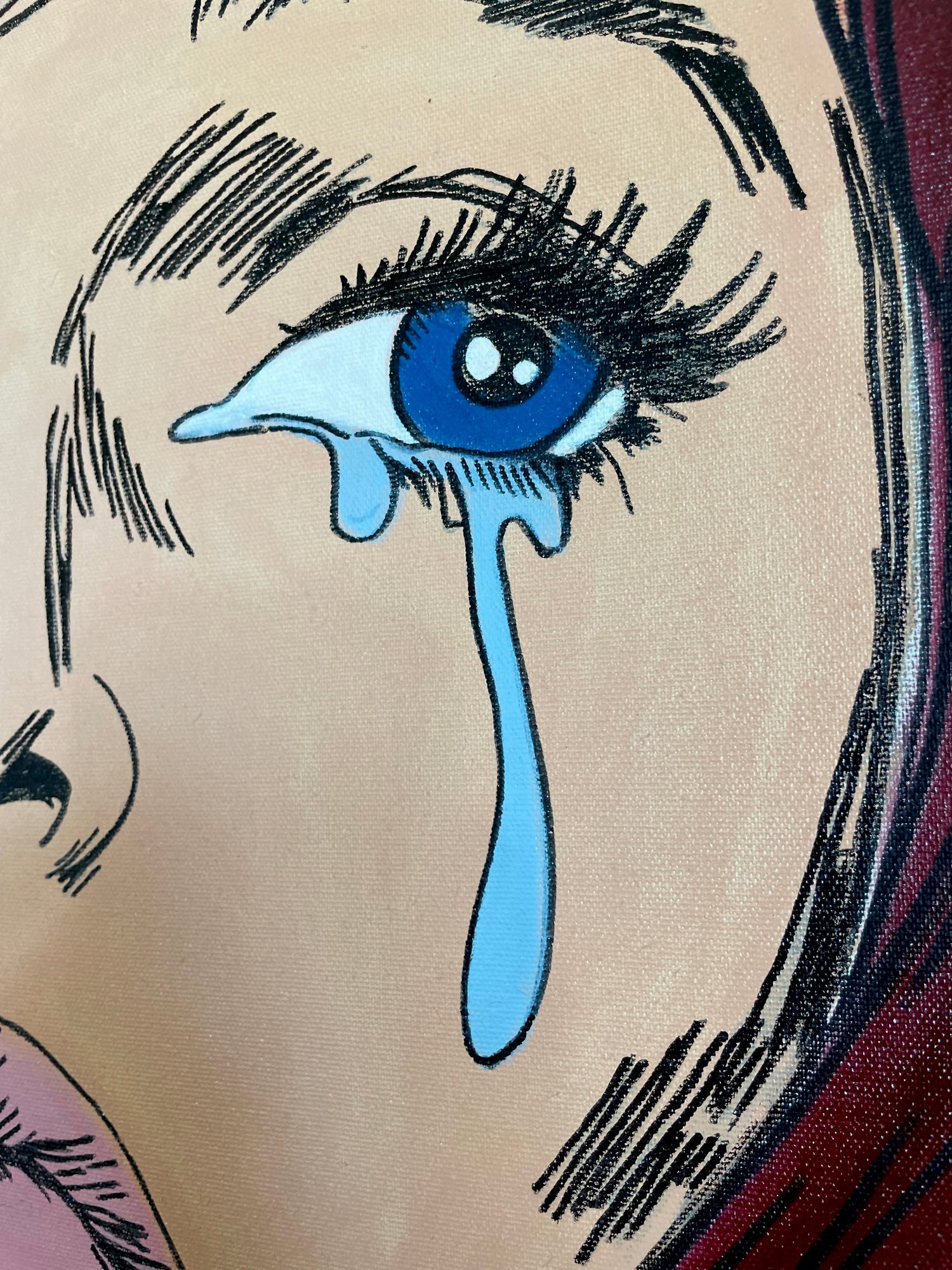 Steve Kaufman - Crying Girl There He Goes Again... Unique - Etsy