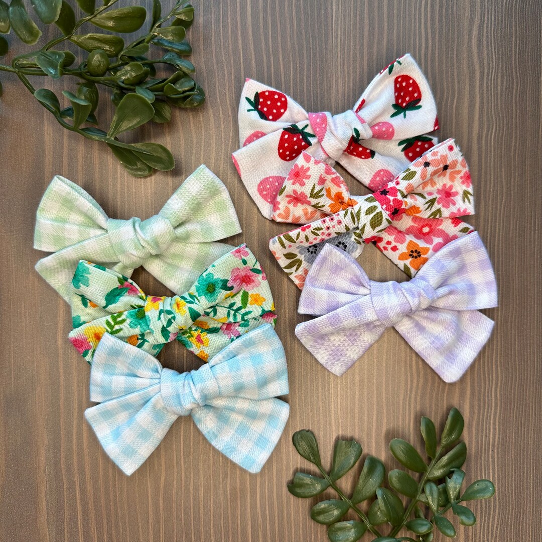 Spring Hair Bows, Baby Girl Bow, Baby Headband Bow, Baby Clip Bow ...