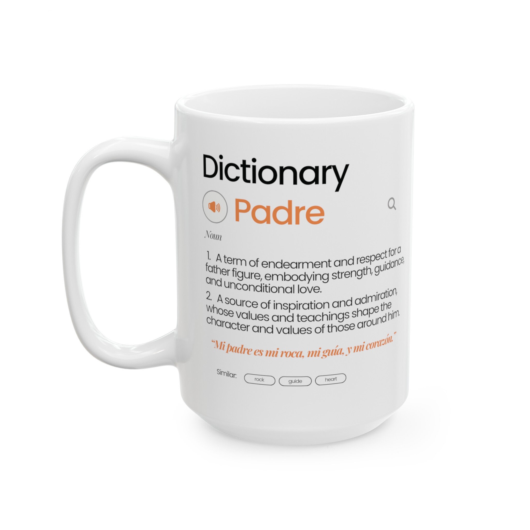 Definition of Padre for Father's Day Gift on a 15oz Ceramic Mug, Gift ...