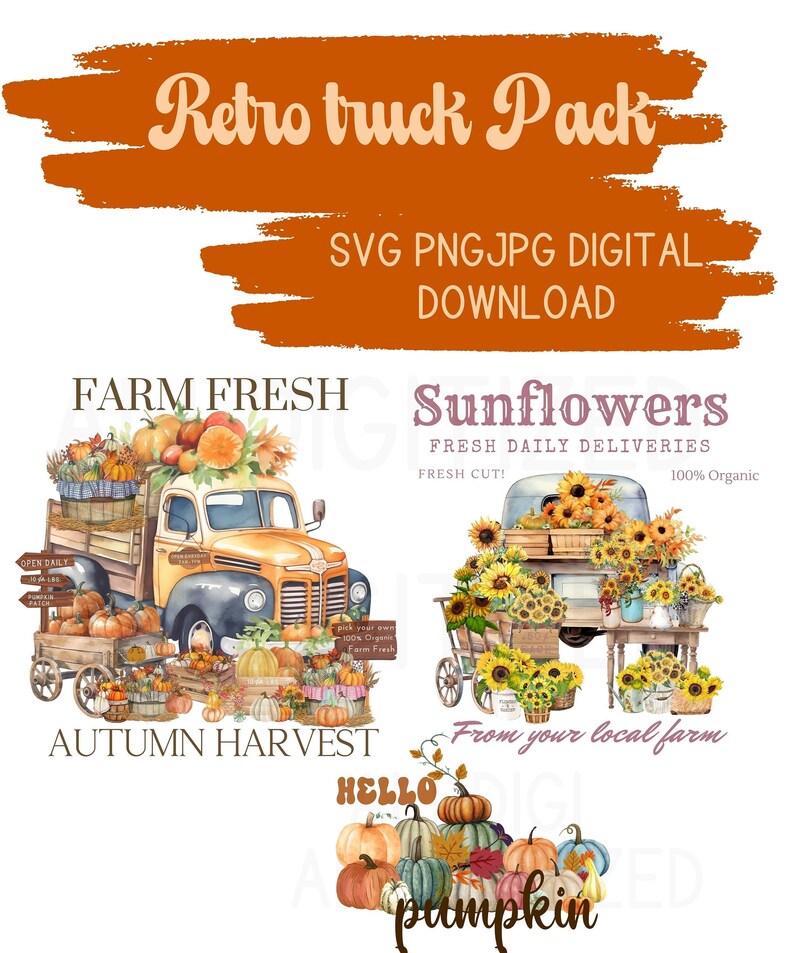 Retro Fall SVG, Fall Design PNG, Fall Clipart, Autumn Scenery, Farm ...