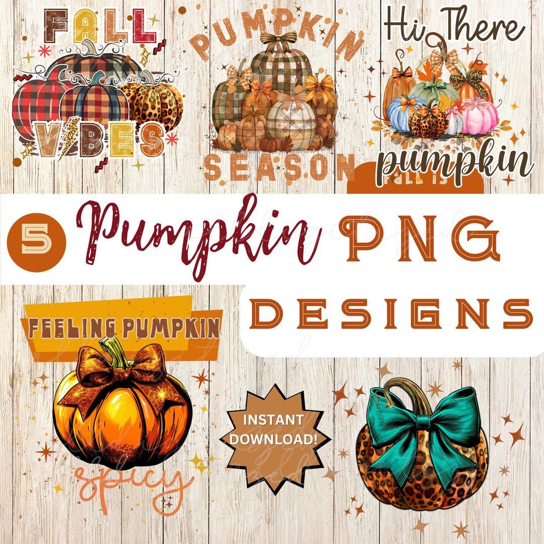 Retro Fall Pumpkin Bundle, Groovy Pumpkin Png, Autumn Sub Design, Fall ...
