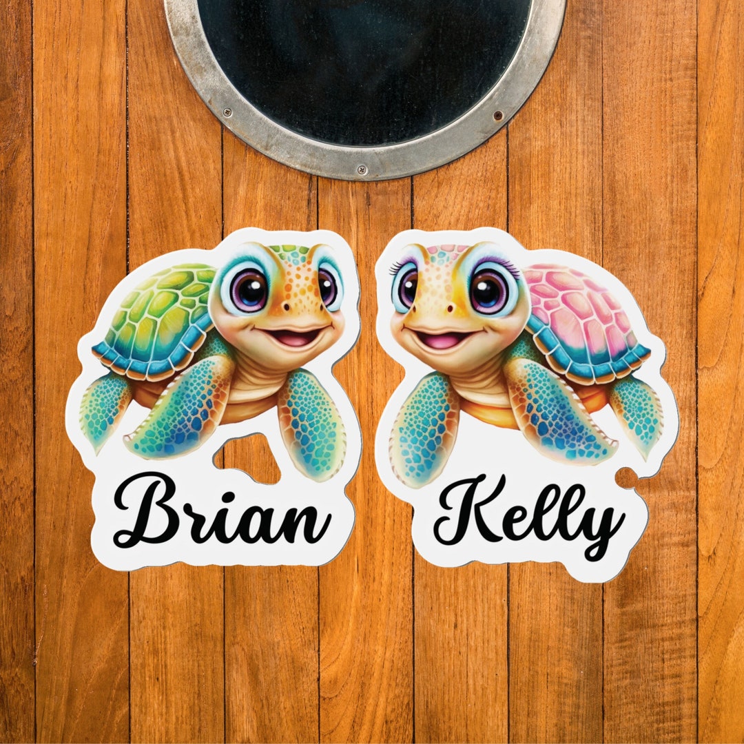 Custom Name Sea Turtle Cruise Door Magnet Sign - Etsy