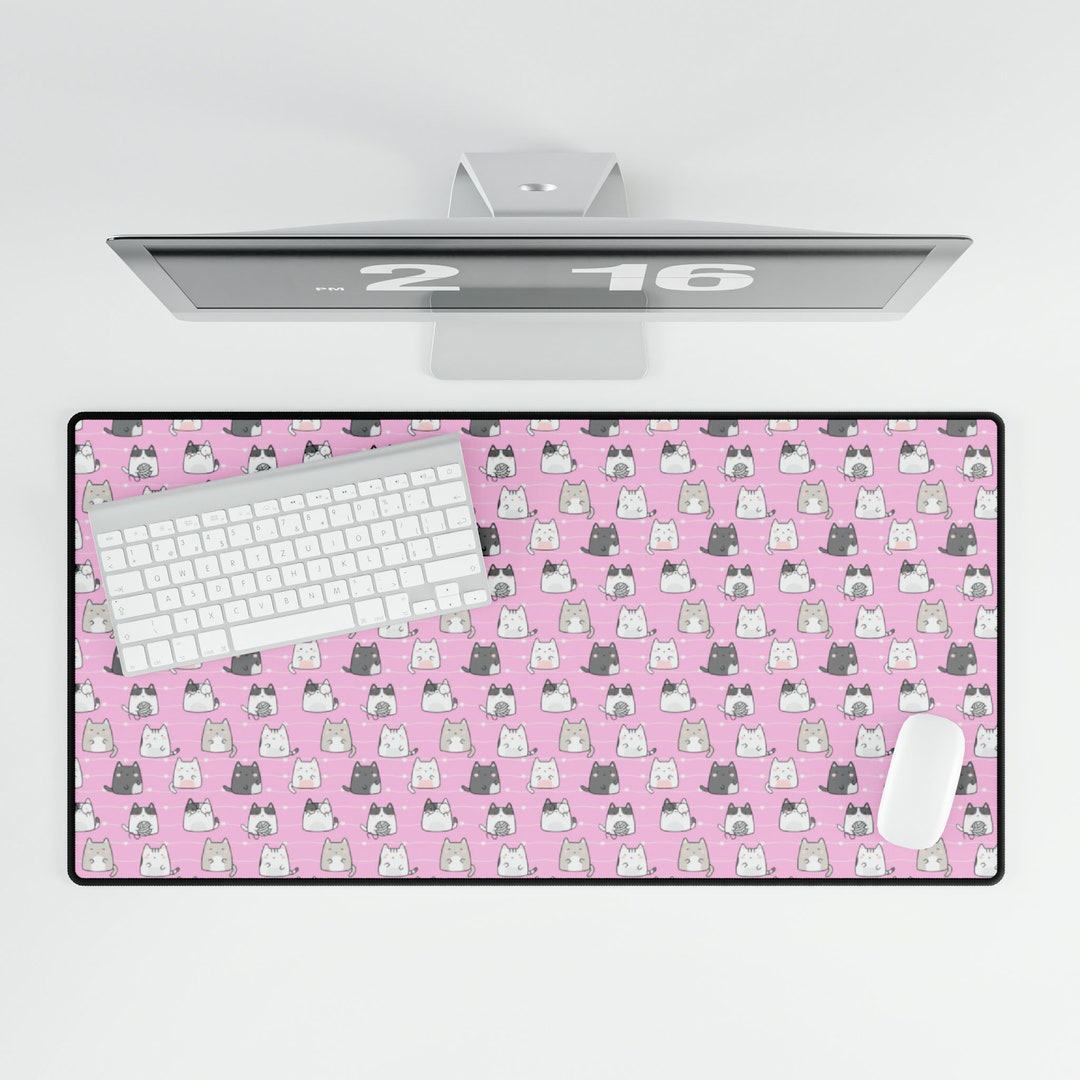 Kawaii Desk Mat, Desk Mat Aesthetic, Desk Mat Cute, Cat Desk Mat ...