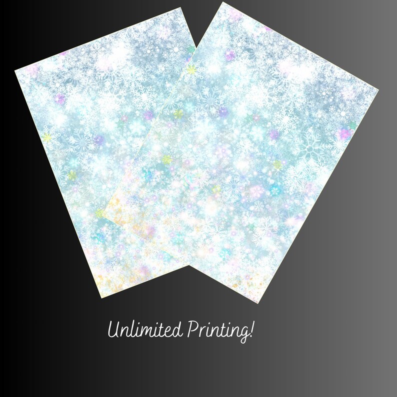 Custom Printable Stationary in Snowflake Theme, Winter Wonderland ...