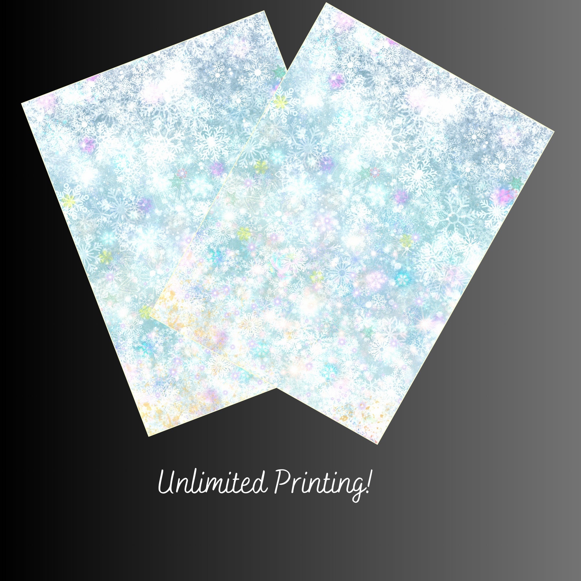 Custom Printable Stationary in Snowflake Theme, Winter Wonderland ...