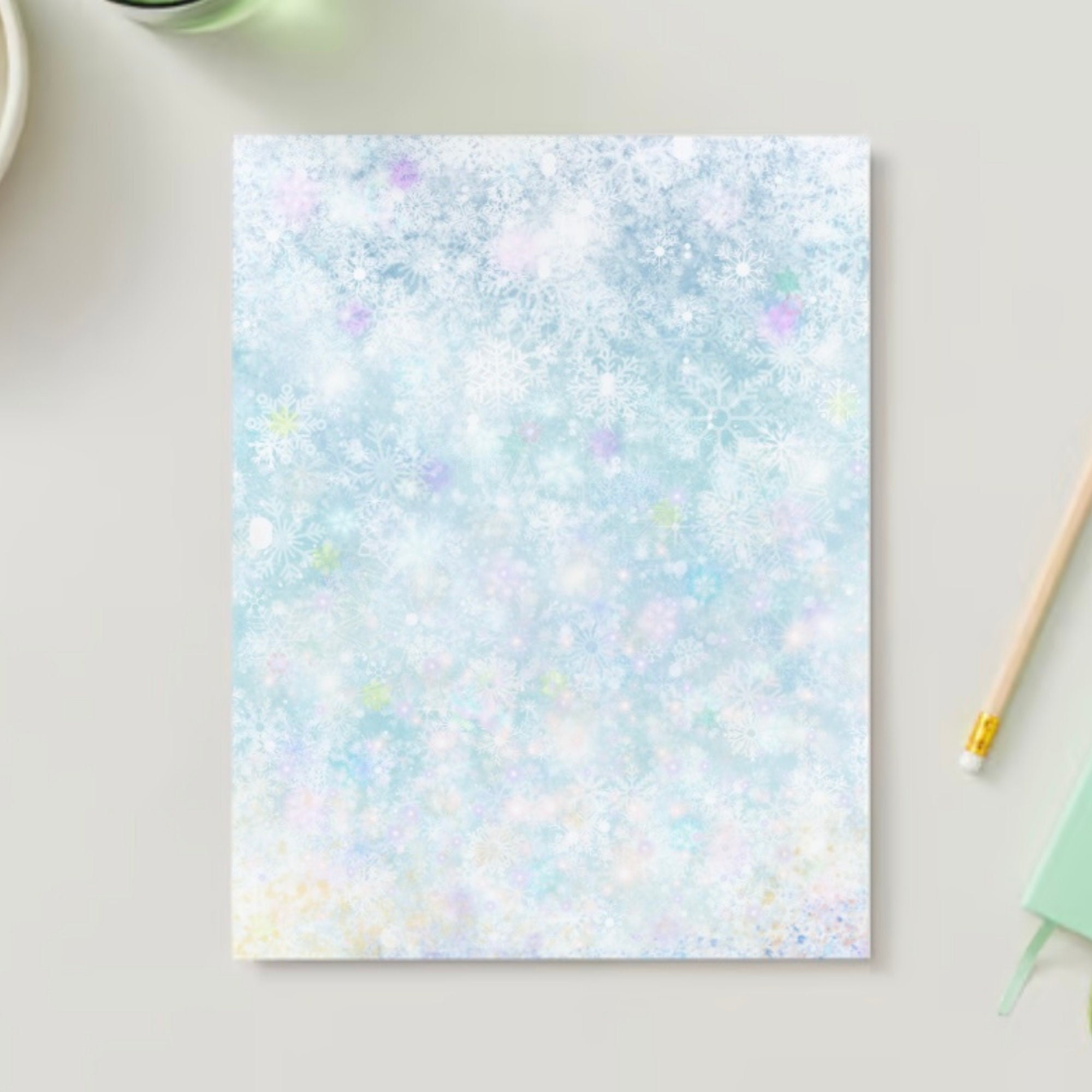 Custom Printable Stationary in Snowflake Theme, Winter Wonderland ...