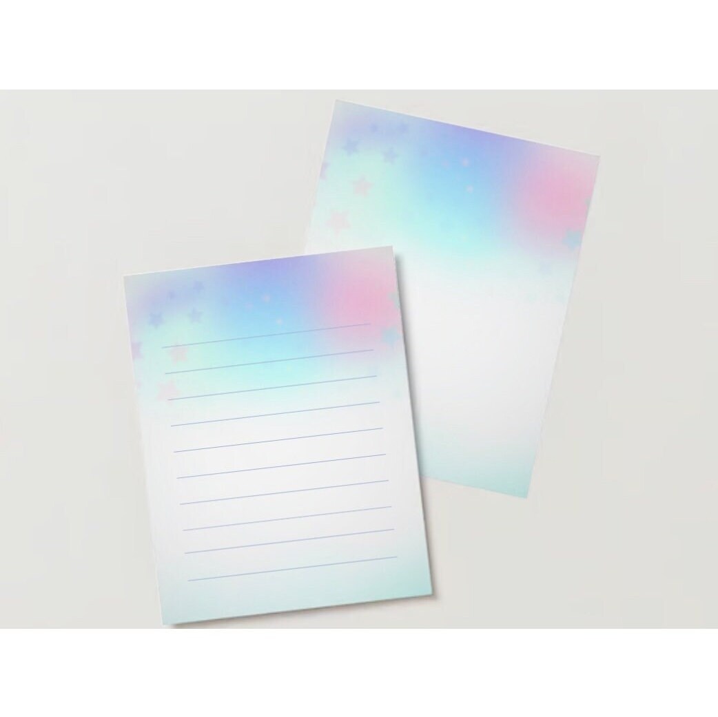 Starry Night Theme Stationary Set, With Lines, Without Lines, Digital ...