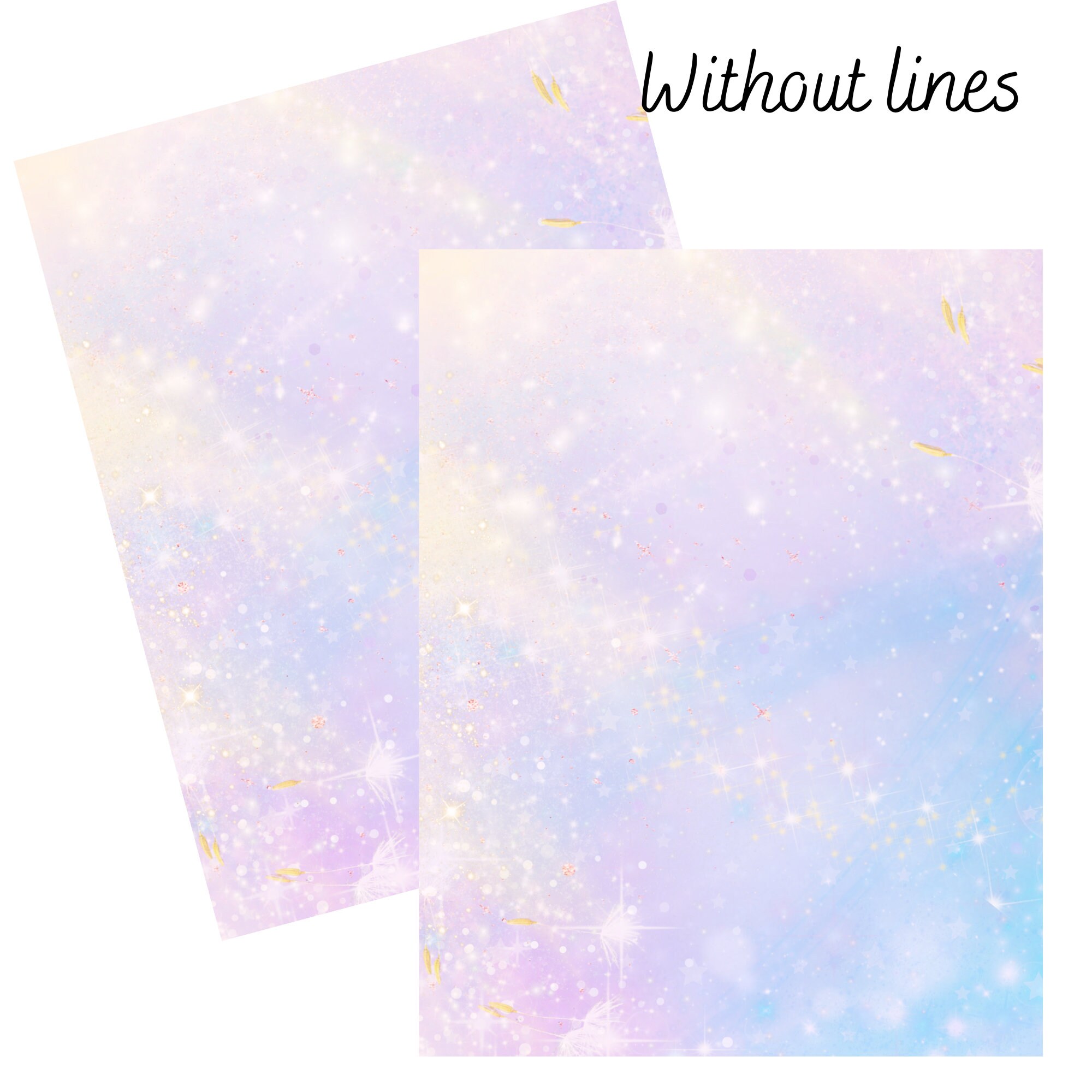 Printable Custom Stationary Set, Unlimited Printing, Purple, Yellow ...