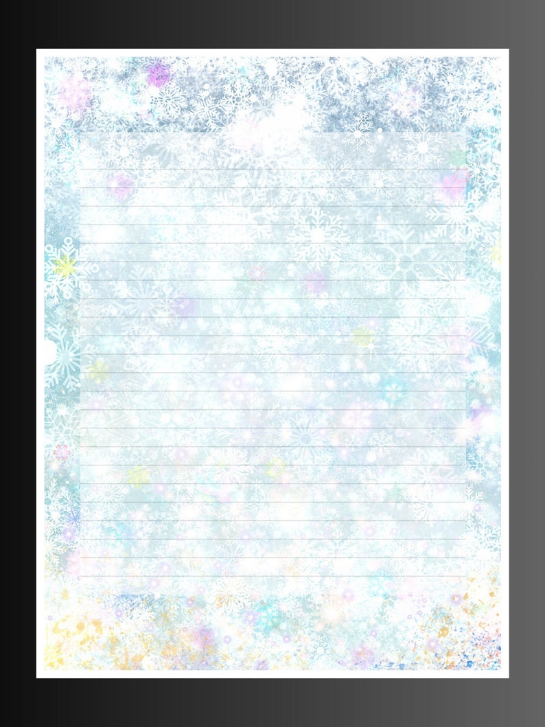 Custom Printable Stationary in Snowflake Theme, Winter Wonderland ...