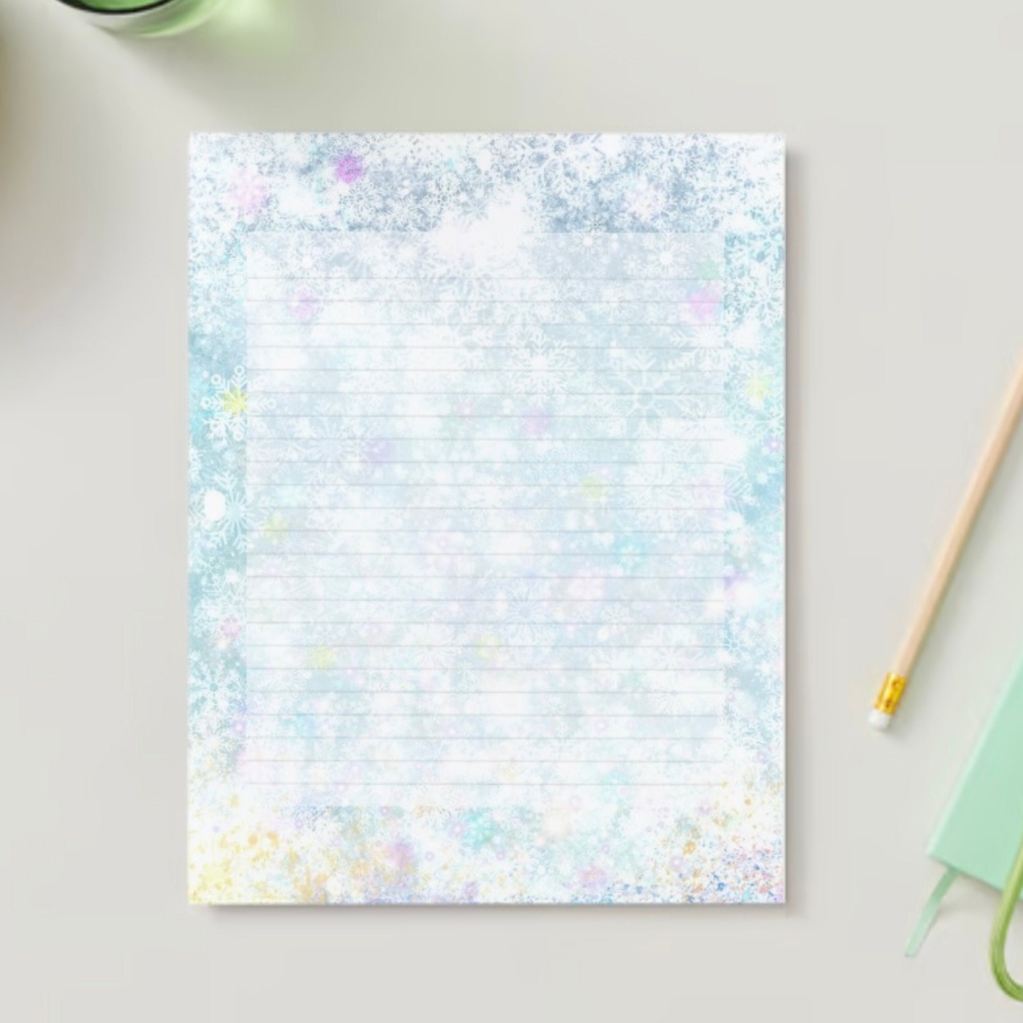 Custom Printable Stationary in Snowflake Theme, Winter Wonderland ...
