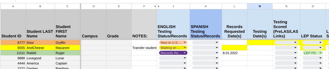 1.0 ESL Program Compliance Tracking Spreadsheet - Etsy