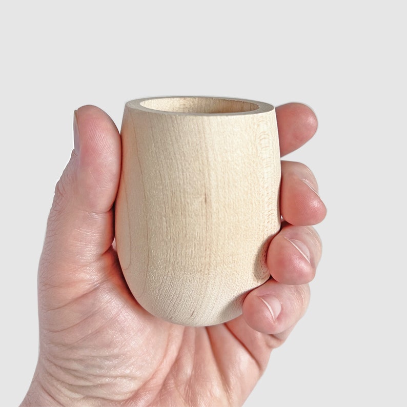 Wooden Unfinished Cup | Sanded Smooth | Paint Ready | Single, Set of 2 ...