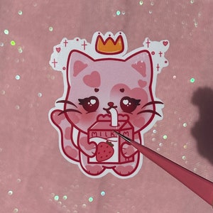 Kawaii Cat Sticker ~ Kawaii Pink Cat Sticker ~ Kawaii Orange Cat ...