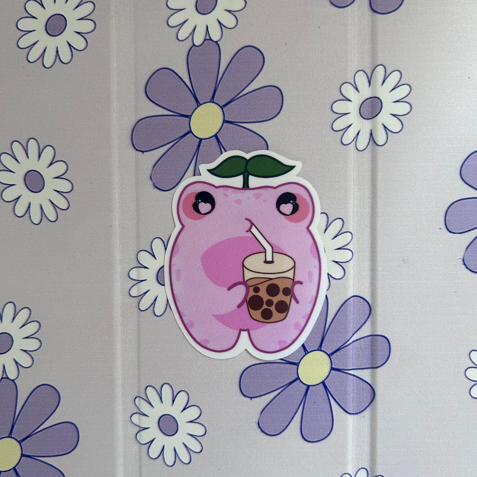 Kawaii Frog Boba Tea Bubble Boba Tea Frog Drinking Kawaii Aesthetic ...