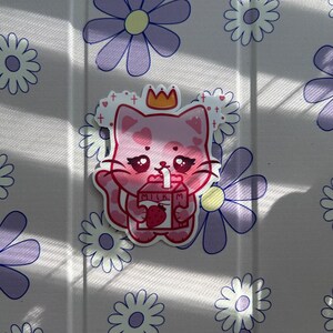 Kawaii Cat Sticker ~ Kawaii Pink Cat Sticker ~ Kawaii Orange Cat ...
