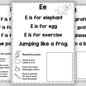 ABC Poems & Activities Alphabet Recognition Printable - Etsy