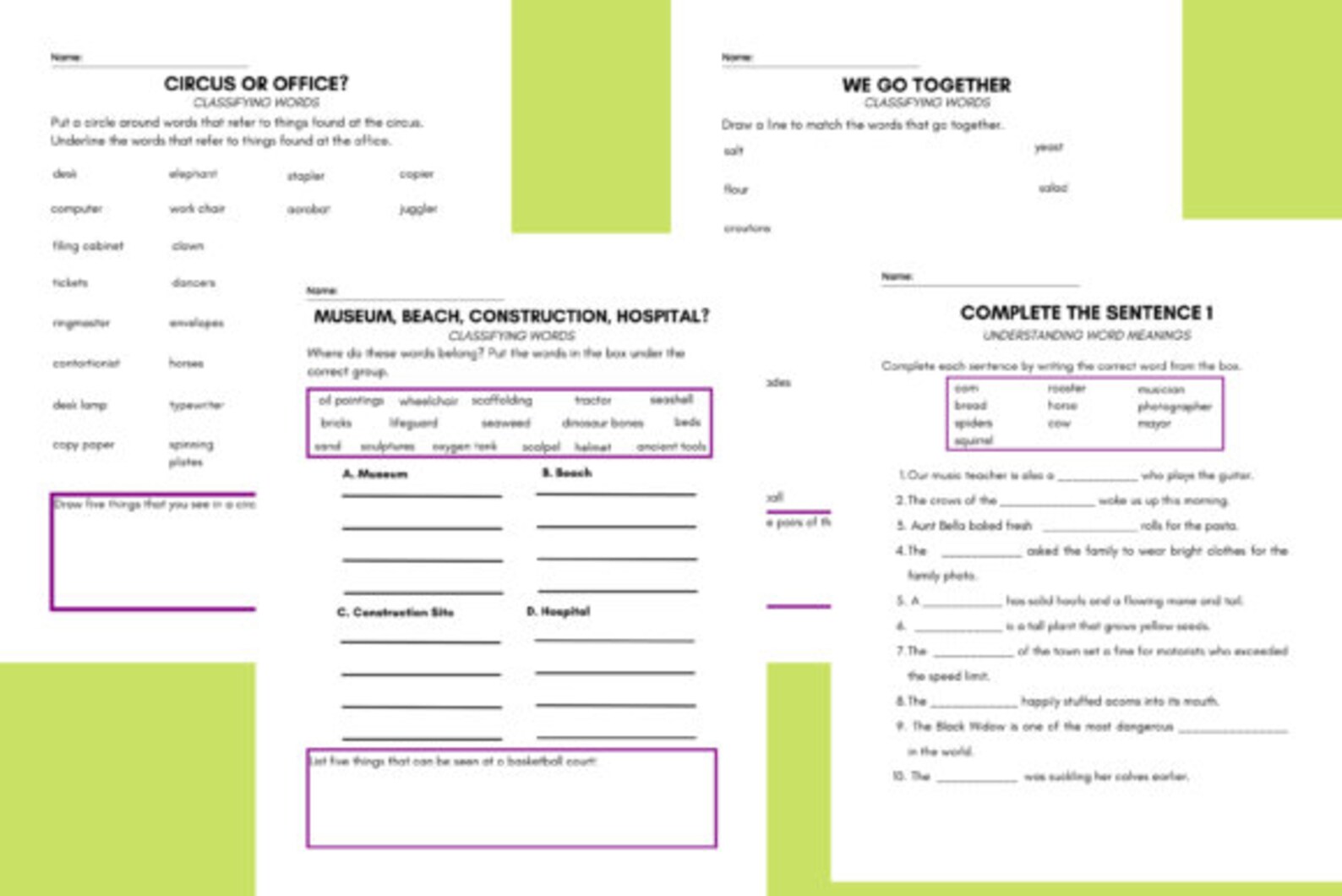 Second Grade English Vocabulary Worksheets | Printable - Etsy