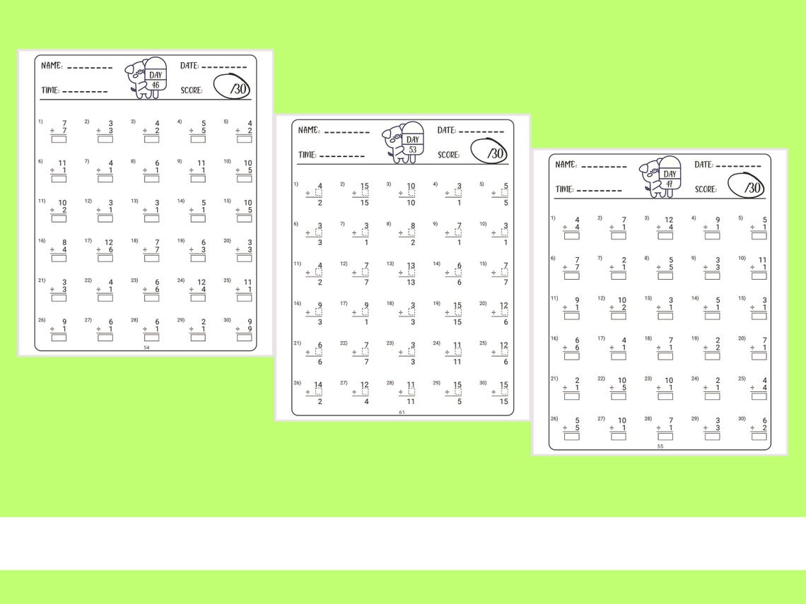 4th Grade Math Addition Subtraction Multiplication Division Worksheets ...