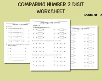Comparing 3 Digit Numbers Worksheets | 2nd Grade Comparing Numbers ...