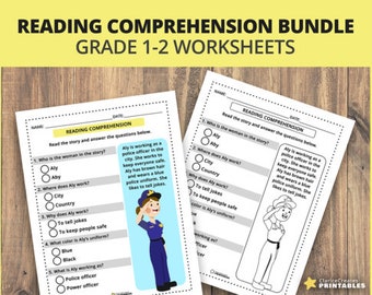 Reading Comprehension Worksheet Bundle Educational Printable 2nd Grade ...